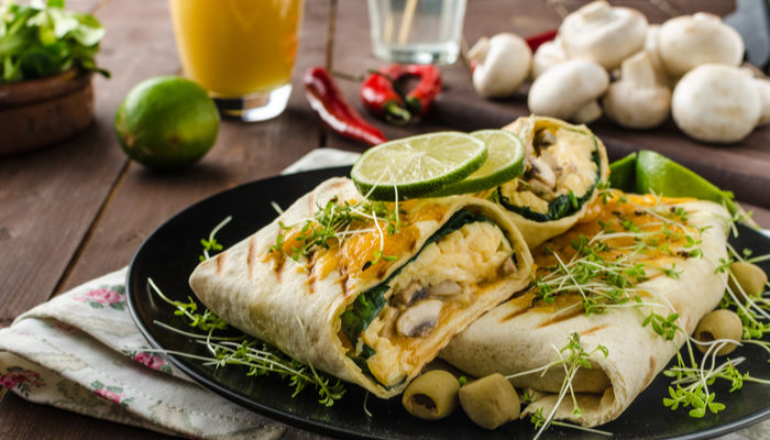 Egg and Mushroom Brekkie Wrap